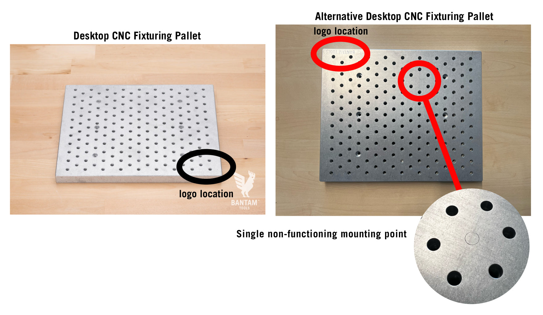 Bantam Tools Desktop CNC Fixturing Pallet (Alternative) – Bantam Tools